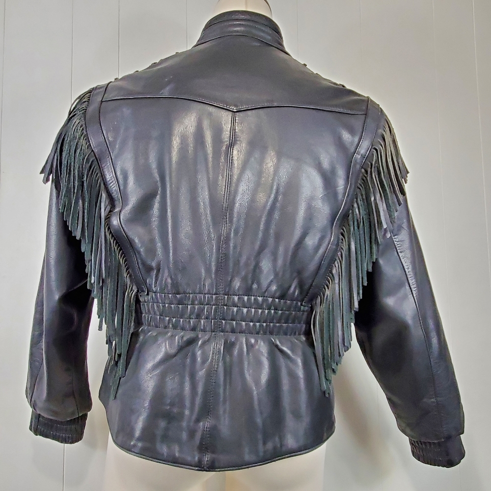 Harley-Davidson Leather Fringe Moto Jacket - Gem
